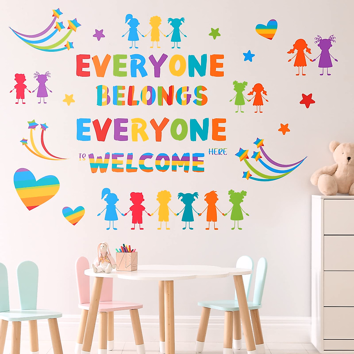 Yinder Kids Wall Decals Classroom Decals Playroom Wall Decor Wall Decals Daycare Decals Motivational Wall Decals Positive Saying Sticker Splatter Wall Sticker for Kids Bedroom Nursery