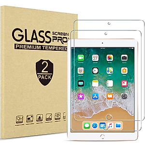 ProCase 2 Pack Screen Protector for 9.7" iPad 6th 5th / iPad Pro 9.7 2016 / iPad Air 2 / iPad Air 1, Tempered Glass Film Guard for iPad 6 5 2018 2017, iPad Air 2nd 1st 2014 2013