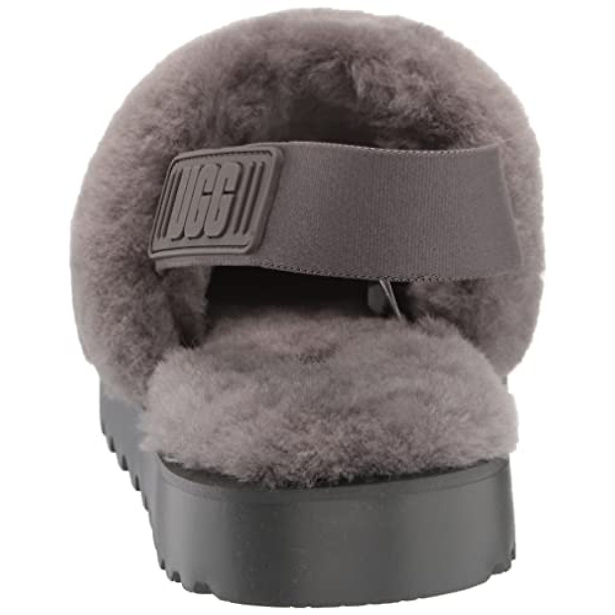 UGG Women's Super Fluff Slipper, Charcoal, 10