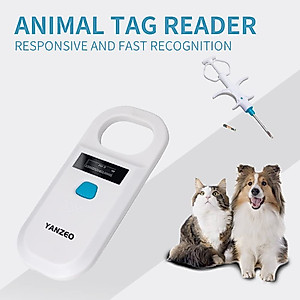 Yanzeo Pet Microchip Reader, RFID EMID Animal Handheld Reader,134.2 Pet ID Scanner Rechargeable Animal Chip Registration, Pet Tag FDX-B(ISO 11784/11785) (AR180)