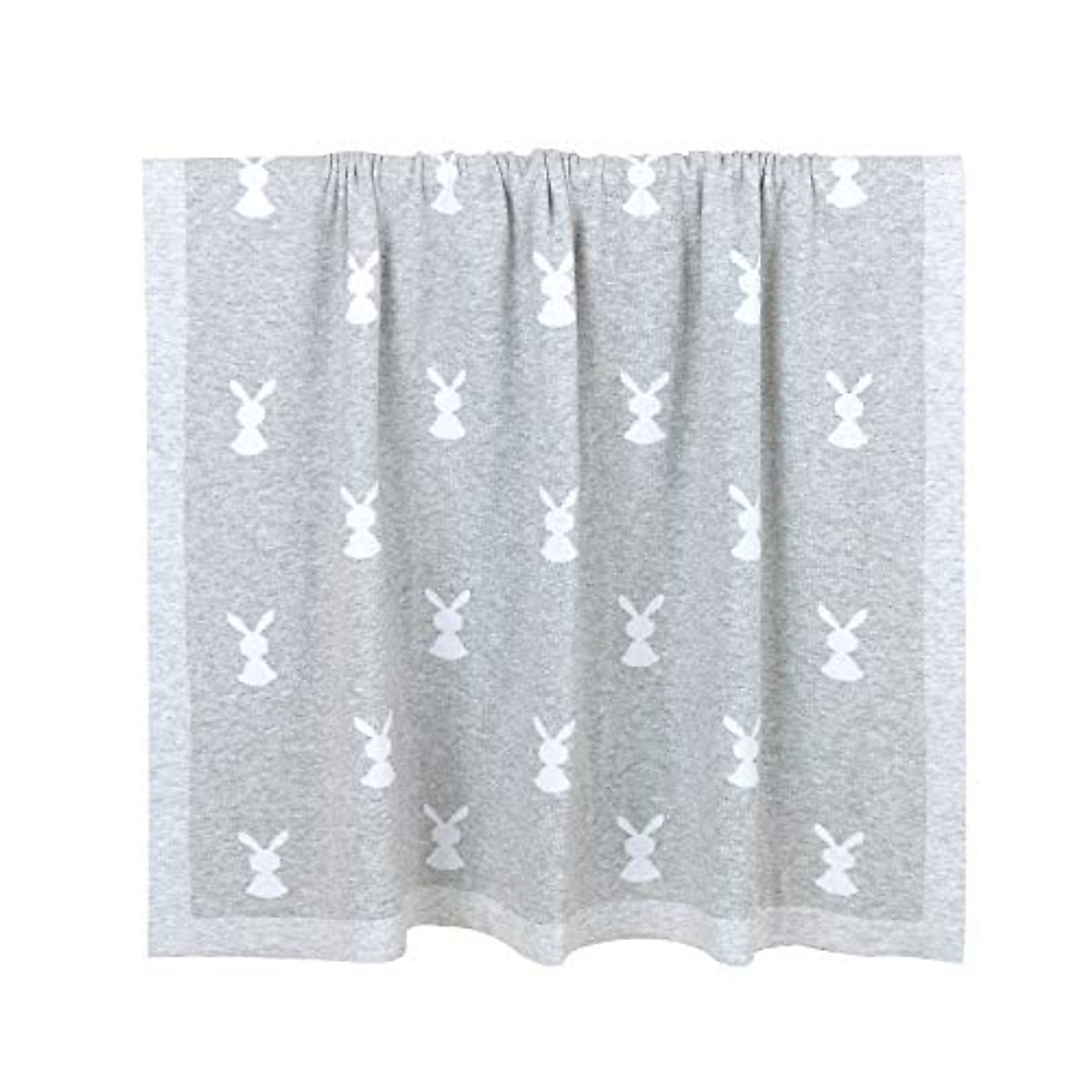 LAWKUL Baby Wrap Blanket Soft 100% Cotton Baby Blanket Knit Crib Receiving Blanket with Bunny Pattern Swaddle Cute Blanket for Babies Boy and Girl in Easter Size 40 * 30 Inches