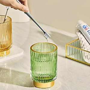 LEICURACE Makeup Brush Holder Toothbrush Holders Crystal Makeup Holder Small Makeup Organizer Retro Desktop Eyeliners Eyebrow Pencil Storage