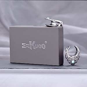 ERKUOO Piercing Jewelry 2PCS Floral Saddle Tunnels Plugs, Hypoallergenic 316L Stainless Steel, 0g(8mm)