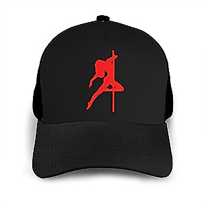 Pole Dancer Stripper Baseball Cap Adjustable Size for Running Workouts and Outdoor Activities All Seasons Trucker Hat Black