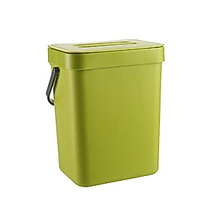 Small Kitchen Compost Bin 3L with Flip Top Lid for Household Countertop (Green)