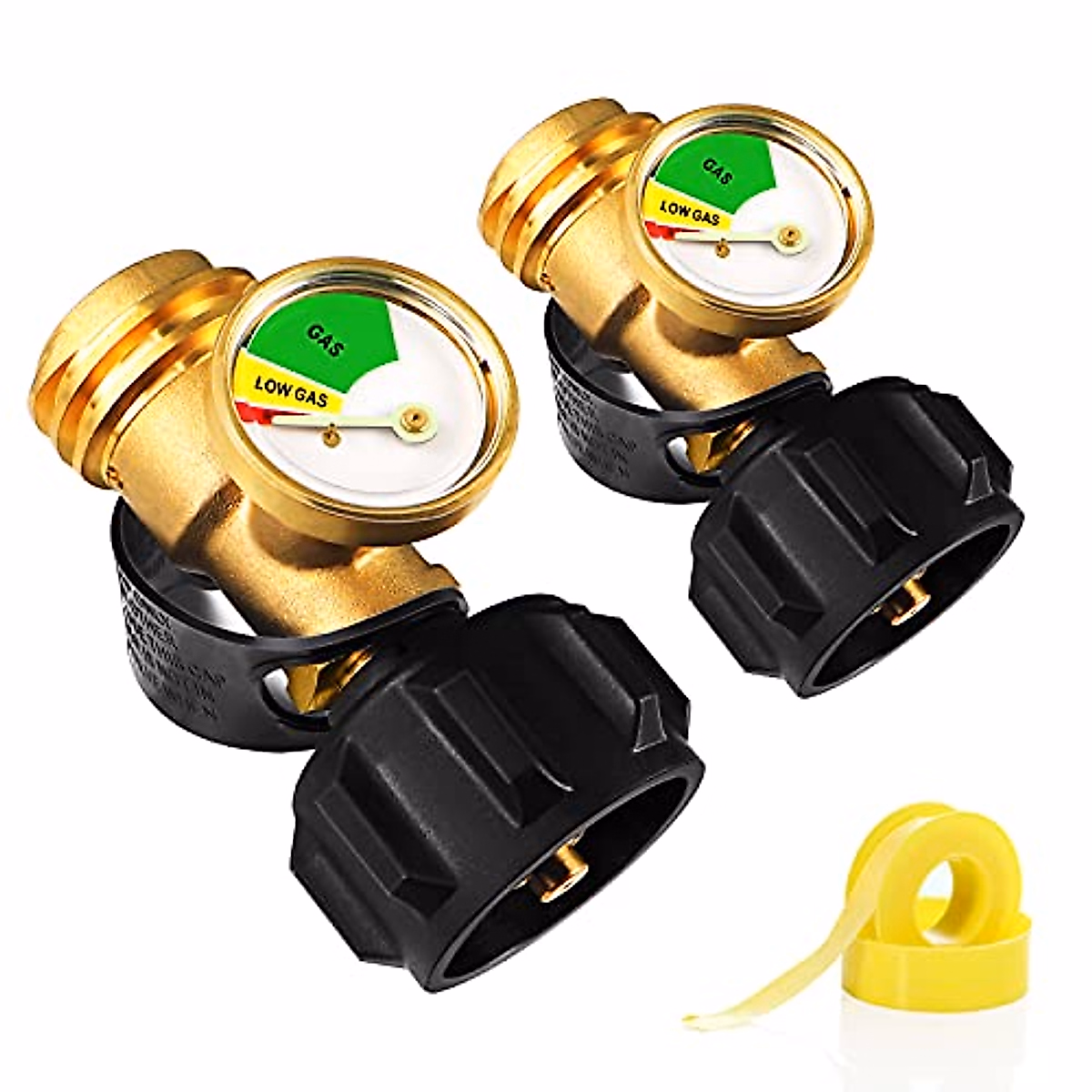 LONGADS Propane Tank Gauge Level Indicator Leak Detector for 5lb-40lb Propane Tanks, Propane Gas Pressure Meter Universal for RV Camper, Cylinder, BBQ Gas Grill, Heater and More Appliances