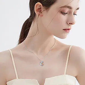 ONEFINITY Jack And Sally Necklace Nightmare Sterling Silver Family Heart Pendant Jewelry Before Christmas Birthday Gifts for Women