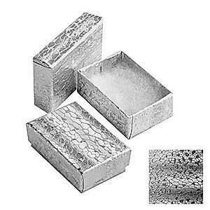 100 pcs Silver Cotton Filled Jewelry Display Gift Boxes( 2" Length x 1 1/2" Width x 1/2" Height )