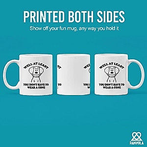 Well At Least You Don’t Have To Wear A Cone Get Well Soon Gifts For Women After Surgery Men Recovery Gifts From Friends Feel Better Get Well Ceramic Mug (White, 11 oz)