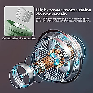 Foldable Washing Machine, Mini Portable Washer, Washing Machine with Drain Basket for Apartment, Laundry, Camping, RV, Travel, Underwear, Personal, Baby - GREEN