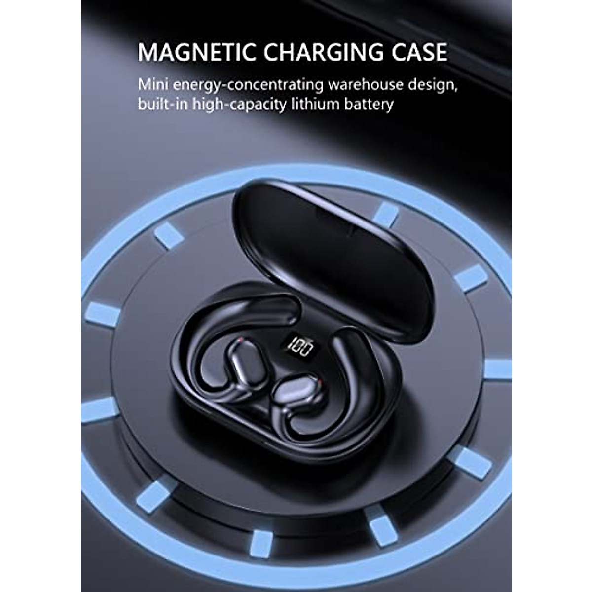 TEDATATA Bluetooth Headphones Bone Conduction Headphones Wireless Bluetooth Ear Hanging Digital Display Sports Headphones…