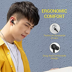 233621 Axel Hybrid Active Noise Cancelling Earbuds, HiFi Stereo Earphones with 4 Built-in Mics for Clear Calls, Customizable Immersive Sound, 10mm Drivers, Bluetooth 5.1, Transparency Mode Headphones