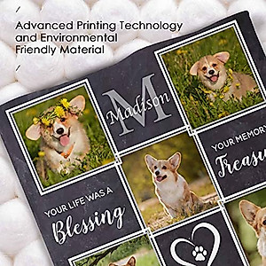 Custom Memorial Blanket Gifts for Dog Lover You Are Missed Beyond Measure Personalized Puppy Photo Collage Fleece Throw Blanket with Picture Name in Loving Memory Blanket for Dog Lost Dog Lover 40 x50