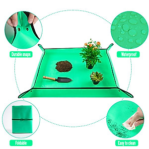 27" X 27" Repotting Mat for Indoor Plants Transplanting and Dirt Control, Portable Potting Tray Succulent Planting Mat Gardening Gifts Plant Gifts for Plant Lovers