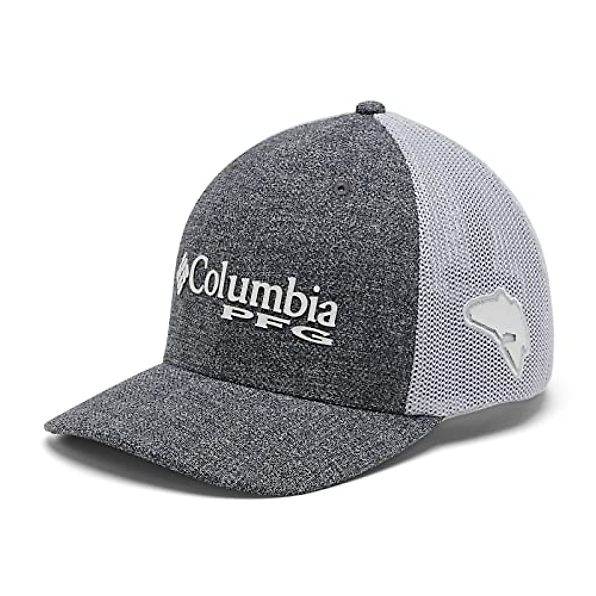 Columbia PFG Logo Mesh Ball Cap-Low Crown, Grill Heather/Cool Grey, Small/Medium
