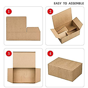 Frantis Brown Gift Boxes 9.45x6.5x4 Inches 10 Pack， Paper Gift Box with Lids for Bridesmaid Gifts, Birthday, Party, Christmas，Wedding, Crafting Cupcake Boxes, With 66 FT Twine