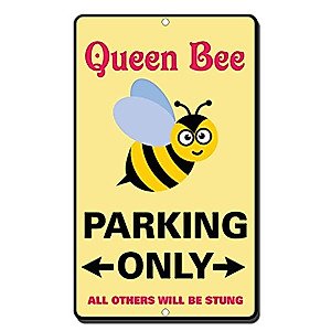 Fastasticdeals Queen Bee Parking Only All Others Will Be Stung Novelty Funny Metal Sign 8 X 12
