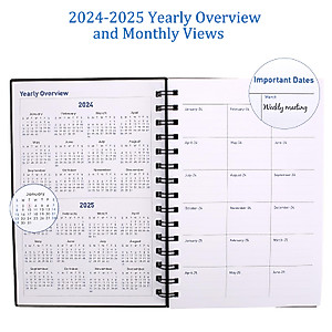 2024-2025 Planner Weekly and Monthly, 18 Month Academic Daily Planner January 2024- June 2025, 2024Spiral Planner with Hardcover, Thick Paper, 5.7" x 8.3