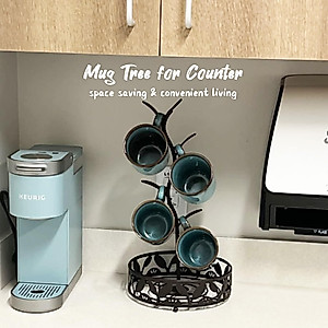FAYAMILA Mug Holder, Countertop Mug Tree,Space Saving Coffee Cup Holder for Countertop,Ideal Coffee Bar Organizer & Kitchen Organizer
