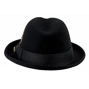 STACY ADAMS Men's Wool Felt Pinch Front Fedora Hat Black