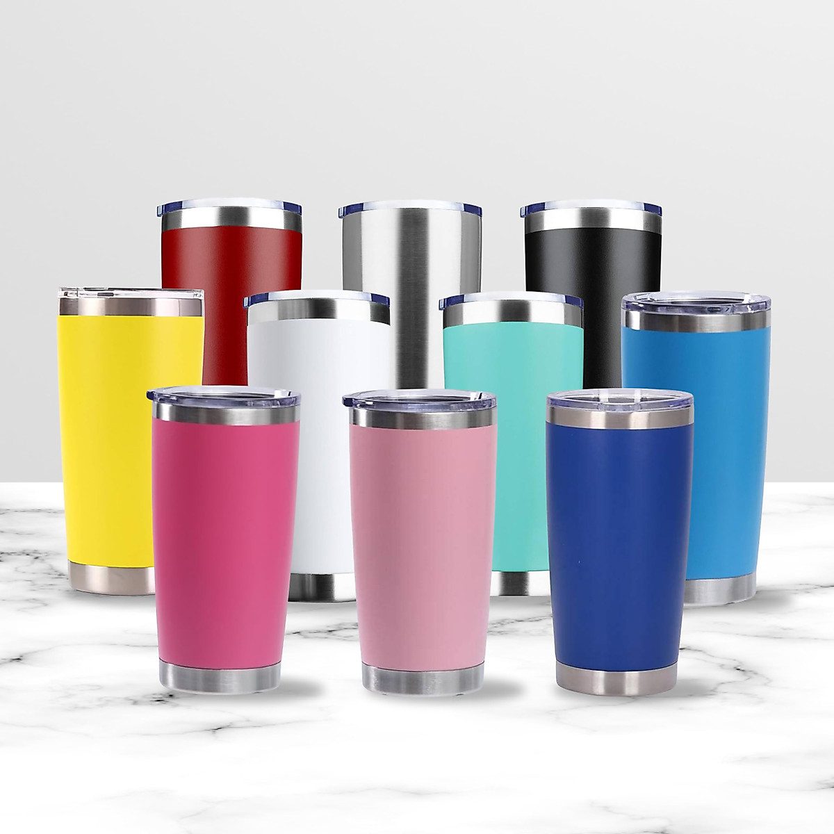 20 oz Stainless Steel Double Wall Vacuum Vasos Travel Cup Tumbler Thermal Coffee Mug Cup With Lid (Hot Pink)