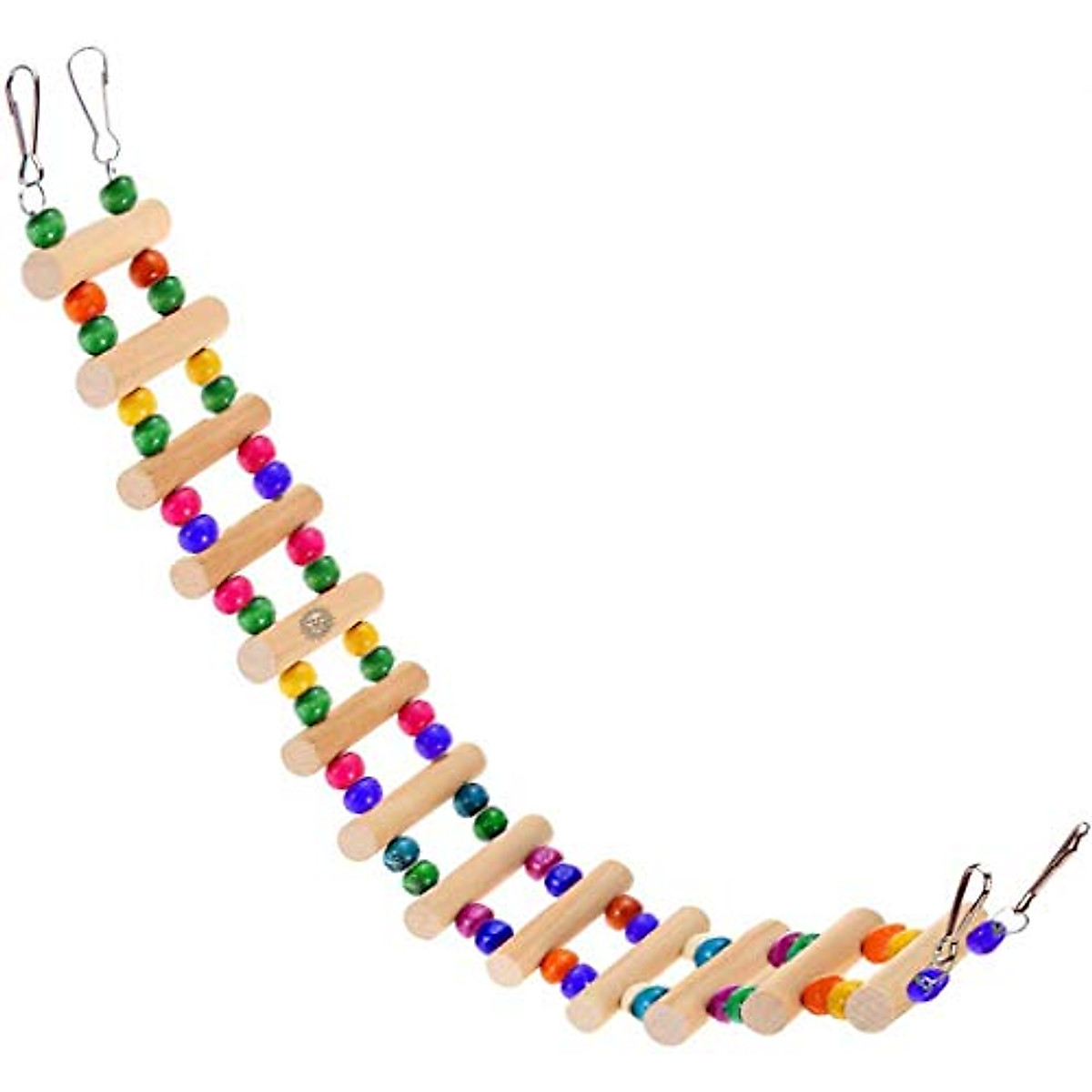 SunGrow Bird Ladder Bridge, 20 x 3 Inches, Raw Wood and Edible Dye, Suitable for Small to Medium Birds, 1 Piece