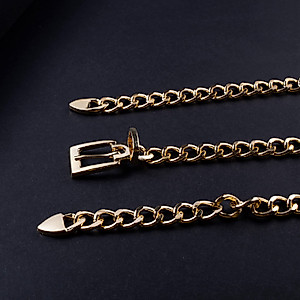 LOREMOW 2 Pcs Waist Chain Belt for Women Metal Belly Waist Chain Chunky Belt Chain Multilayer Chain for Dress Jeans G120