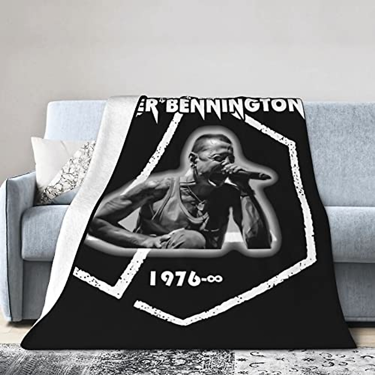 Chester Bennington Blanket Flannel Super Soft Fleece Lightweight Throw Blanket for Bed Couch Sofa Bedroom Warm Blanket 50"X40"