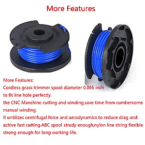 AC14RL3A String Trimmer for Ryobi 18V 24V 40V Replacement Spool Line 0.065”,Weed Eater String Autofeed 522994001 Cap, Cordless Trimmer Line 11ft, 10 Spools + 2 Caps