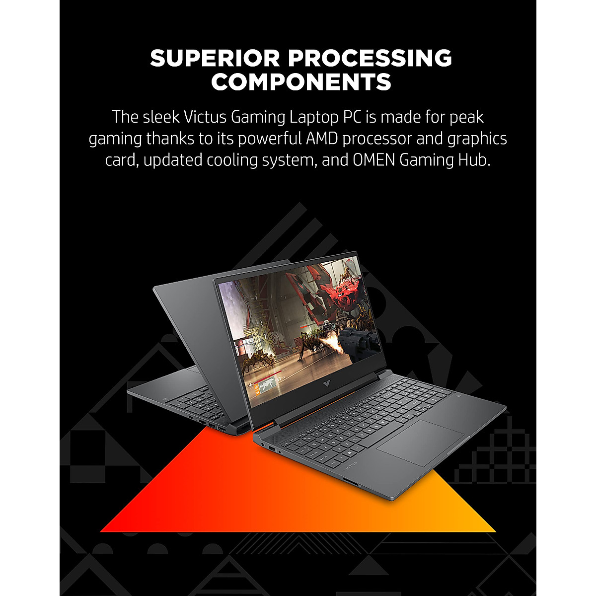 HP Victus 15 Gaming Laptop, AMD Radeon RX 6500M Graphics, AMD Ryzen 5 5600H, 8 GB RAM, 512 GB SSD, Full HD Display, Windows 11 Home, Backlit Keyboard, Enhanced Thermals (15-fb0010nr, 2022)