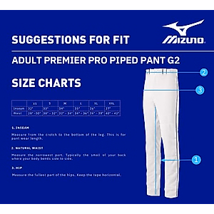 Mizuno mens Mizuno Premier Pro Piped Pant G2 XS White Royal, White/Royal, X-Small US