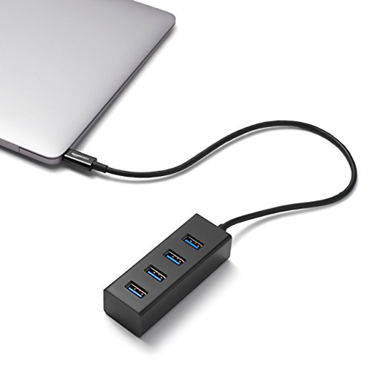 Amazon Basics USB 3.1 Type-C to 4 Ports USB Adapter Hub, Black