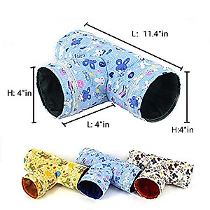 Small Animal Play Tunnel Excise Tube Hamster Toy - Collapsible Hut Bed Gift for Small Pet Chinchillas/Mice/Gerbil Rats/Chinchilla/Squirrel/Baby Guinea Pigs/Hedgehog (Beige2)