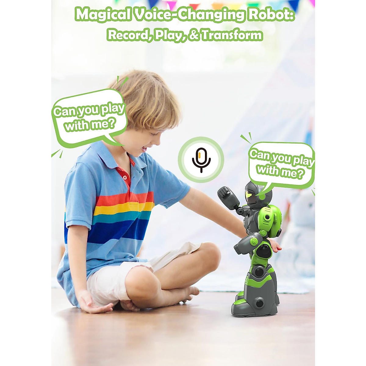 YUANJIROT Robot Toys for Kids, Boy RC Gesture Sensing Toy, Interactive Recordable Programmable Robot Gift for Boys Girls Aged 5-7