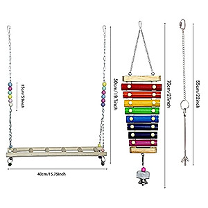 WDSHCR Chicken Toys Chicken Xylophone Toys for Hens, Chicken Swing Ladder Toys and Vegetable Hanging Feeder for Chicken Coop 3 Packs (A)