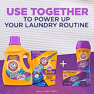 Arm & Hammer Plus OxiClean Odor Blasters Fresh Burst, 128 Loads Liquid Laundry Detergent, 166.5 Fl oz