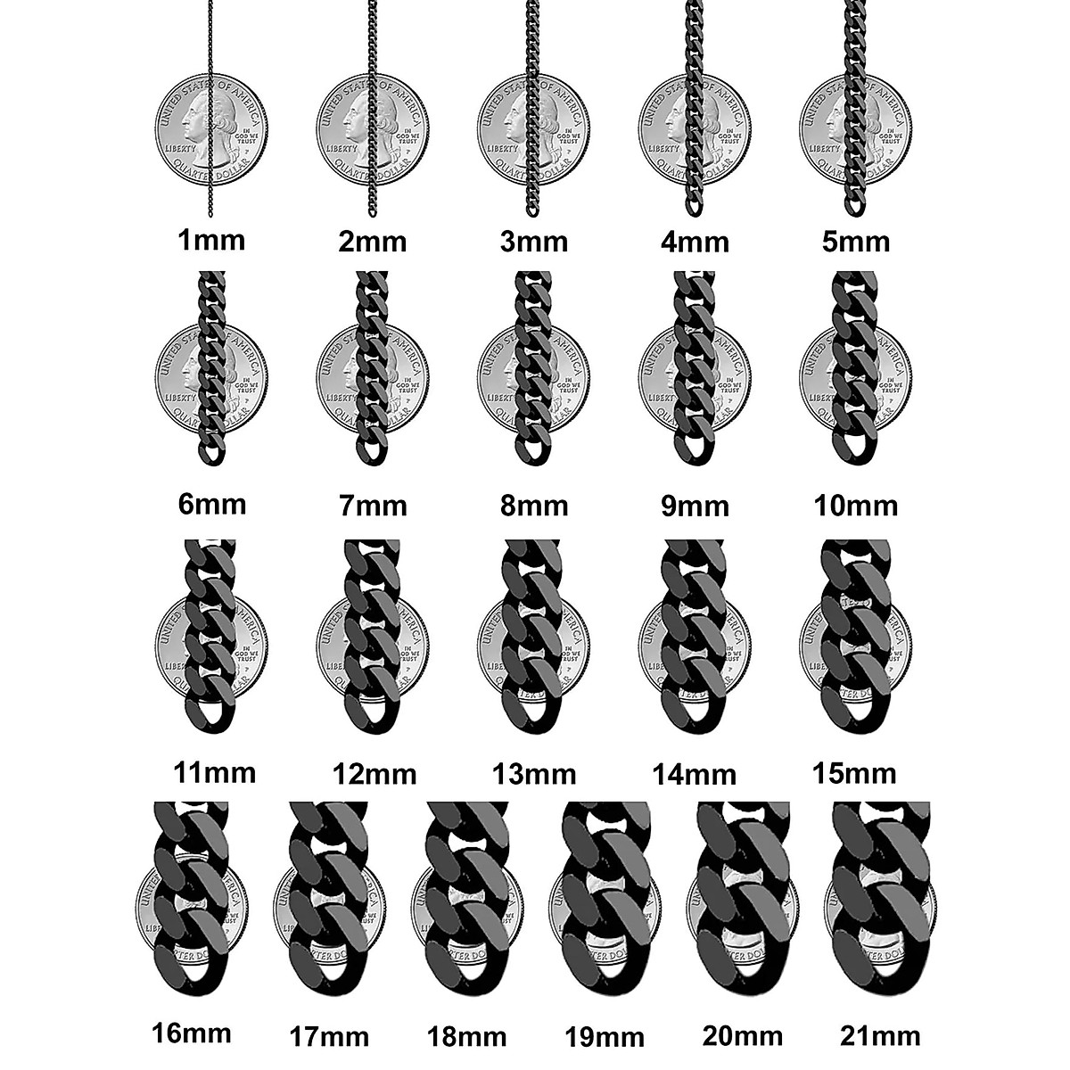 Wellingsale 14K Solid White Gold 2mm Open Wheat Chain with Lobster Claw Clasp - 16" Inches