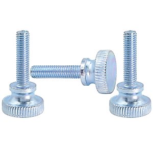 LBY 20pcs Knurled Hand Screw, M5 x 20mm Flat Knurled Head Fully Threaded Thumb Screws(Double Layer Step), Carbon Steel Galvanize