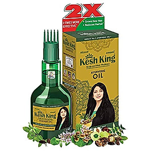 KESH KING Ayurvedic Hair Oil | Herbal Oil with Bhringraj & Amla | Enhance Hair Growth | Reduce Hairfall | Nourishes Scalp | Provides Long & Thick Hair | 3.38 Fl Oz/100ml