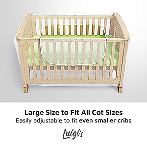Mosquito Net for Cot, Crib & Cot Bed - Baby Mosquito Insect Net - Cat Net with Zipper Feature for Quick, Easy Access to Your Baby (by Luigi's)