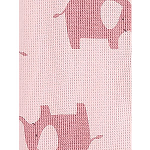 Simple Joys by Carter's Baby Girls' 2-Way Zip Thermal Footed Sleep and Play, Pack of 2, Ivory Floral/Pink Elephants, 3-6 Months