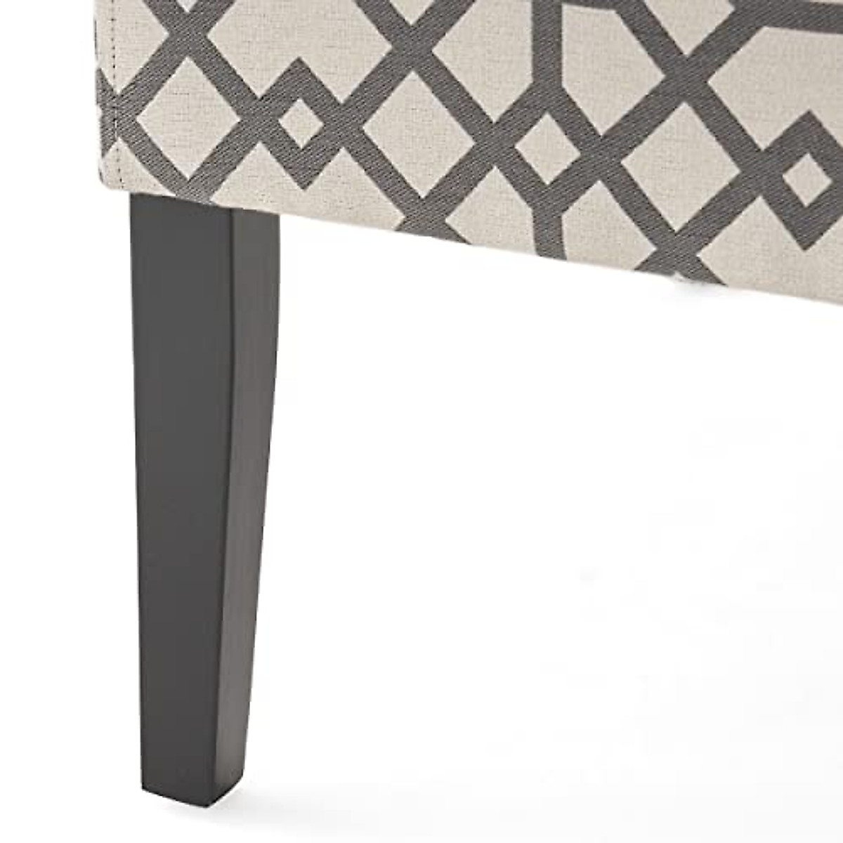 Christopher Knight Home Kassi Fabric Accent Chair, Grey Geometric Patterned