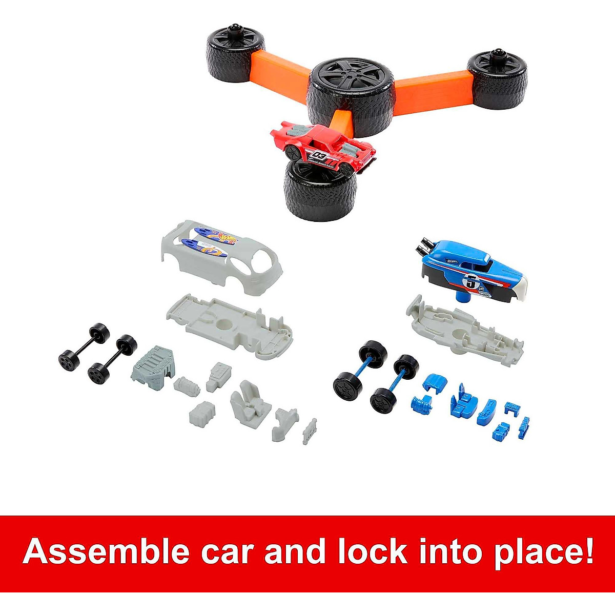 Mattel Games Hot Wheels Build ‘N Slam Kids Game with Buildable Classic Cars, Fix it Fast or Watch it Blast for 1-3 Players