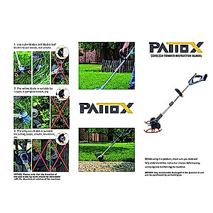 PATIOX Weed Wacker Cordless, Electric Grass Trimmer Rechargeable 3 in 1, Two 4.0 Ah Battery Powered Weed Wacker 20V Weed Trimmer with Blade and Charger (Two 4.0Ah Battery)