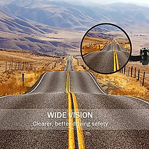 SINGARO Motorcycle Mirror, Motorcycle Universal with 7/8'' Handlebar Stem End Mirror, Rotatable and Adjustable Angle, Motorcycle Exterior Accessories – Round