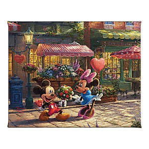 Thomas Kinkade Studios Mickey and Minnie Sweetheart Cafe 8 x 10 Gallery Wrapped Canvas