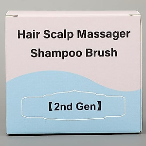 FREATECH Scalp Massager Hair Growth, Scalp Scrubber with Soft Silicone Bristles for Dandruff and Hair Care, Shampoo Brush Hair Massager Scalp Exfoliator for Wet & Dry, Long Curly Thick Hair, Black