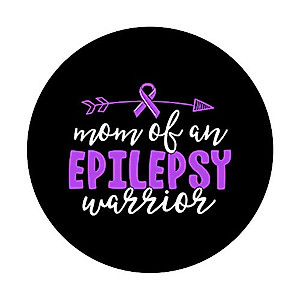 Epilepsy Mom Shirt Purple Ribbon Awareness Shirt Mother PopSockets Grip and Stand for Phones and Tablets
