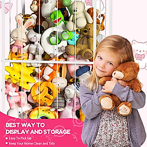 MJOMKN Metal Stuffed Animal Storage, Large Stuffed Animal Zoo, Toy Organizer and Storage with Elastic String and 2 drawers, Stuffed Animal Organizer and Holder in Playroom, Bedroom, Nursery