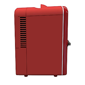 ARCTIC CHEF RMIS129RED RMIS129-RED RCA Mini Portable Compact Personal Fridge Cooler, 4 Liter Capacity Chills Six 12 oz Cans, 100% Freon-Free & Eco Friendly, Includes Multiple Chargers, Red